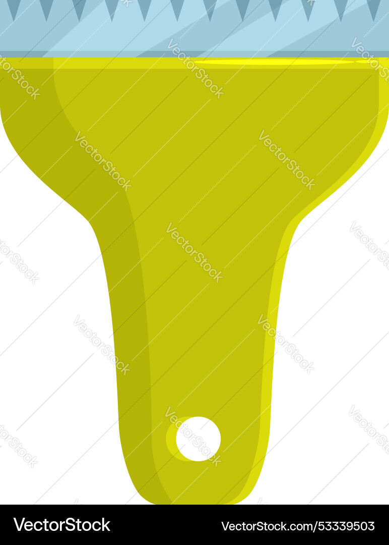 Green putty knife with plastic handle spreading Vector Image