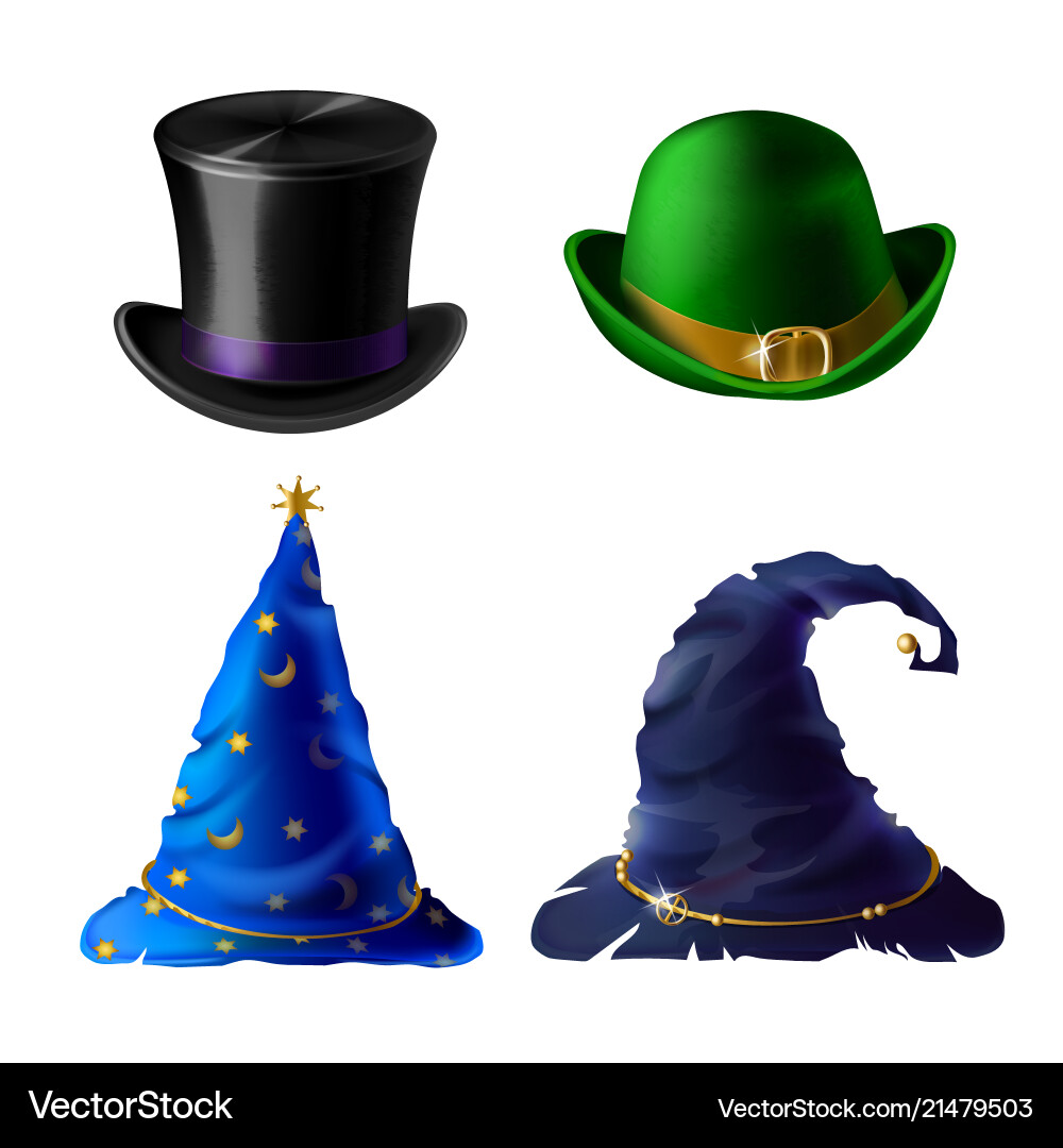 Halloween Top Hats & Caps Royalty Free Vector Image