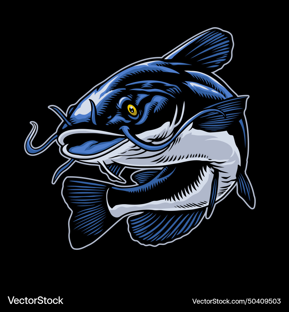 Hand drawn of catfish swimming Royalty Free Vector Image