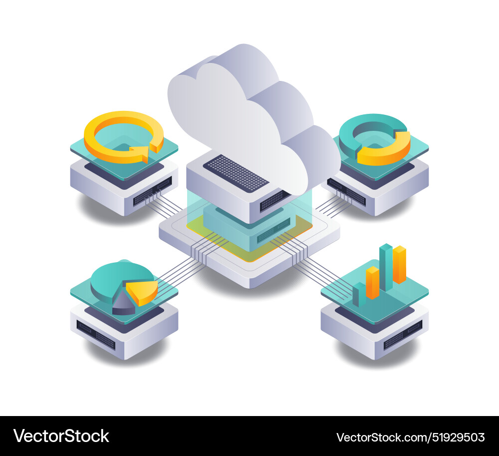 Innovation in digital analysis for cloud server Vector Image