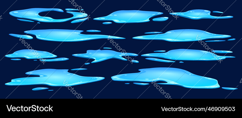 Liquid isometric water puddle on floor cartoon Vector Image