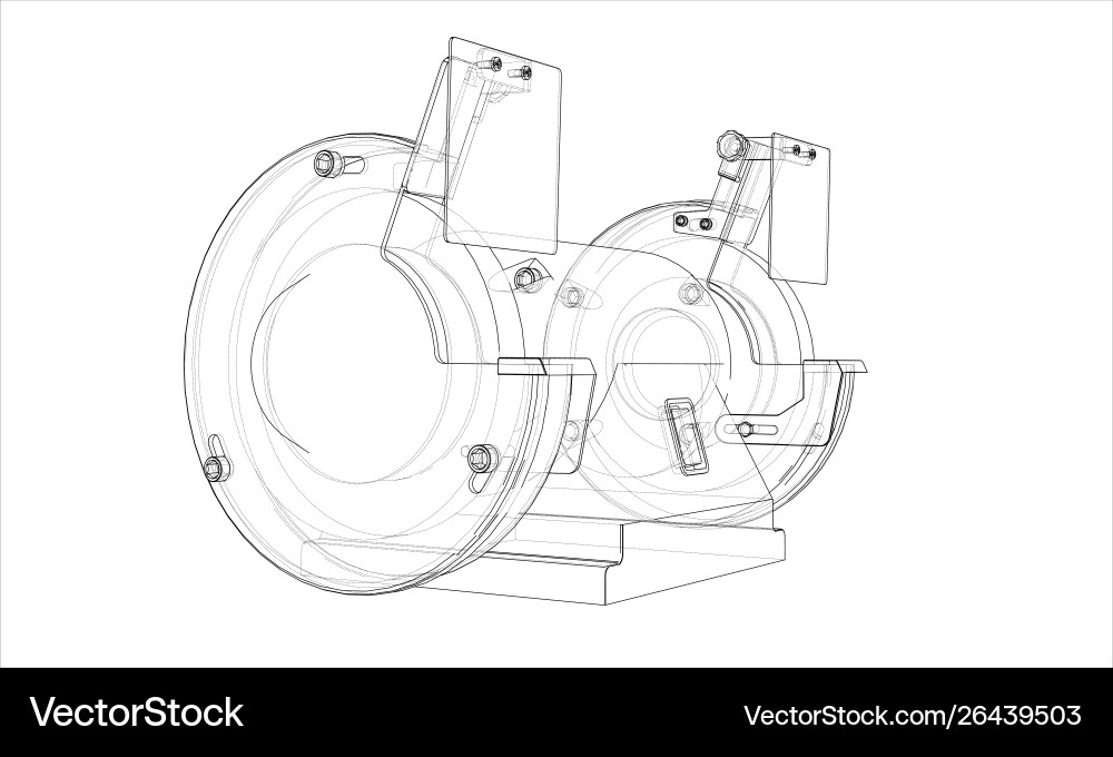 Outline electric grindstone Royalty Free Vector Image