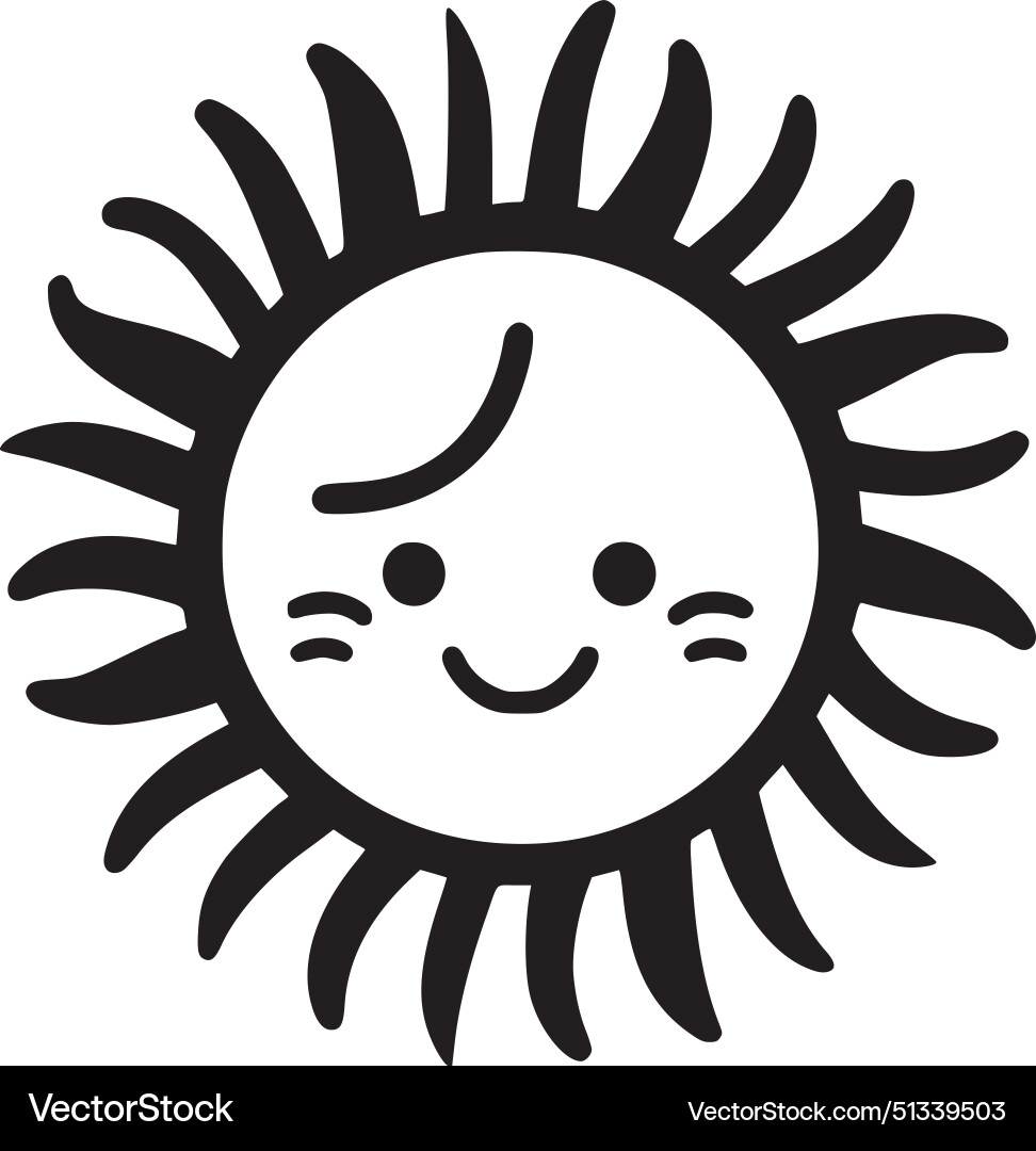 Sun - black and white isolated icon Royalty Free Vector