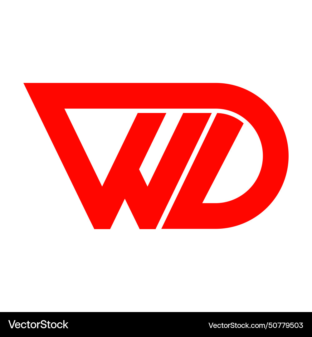 Wd letter logo Royalty Free Vector Image - VectorStock