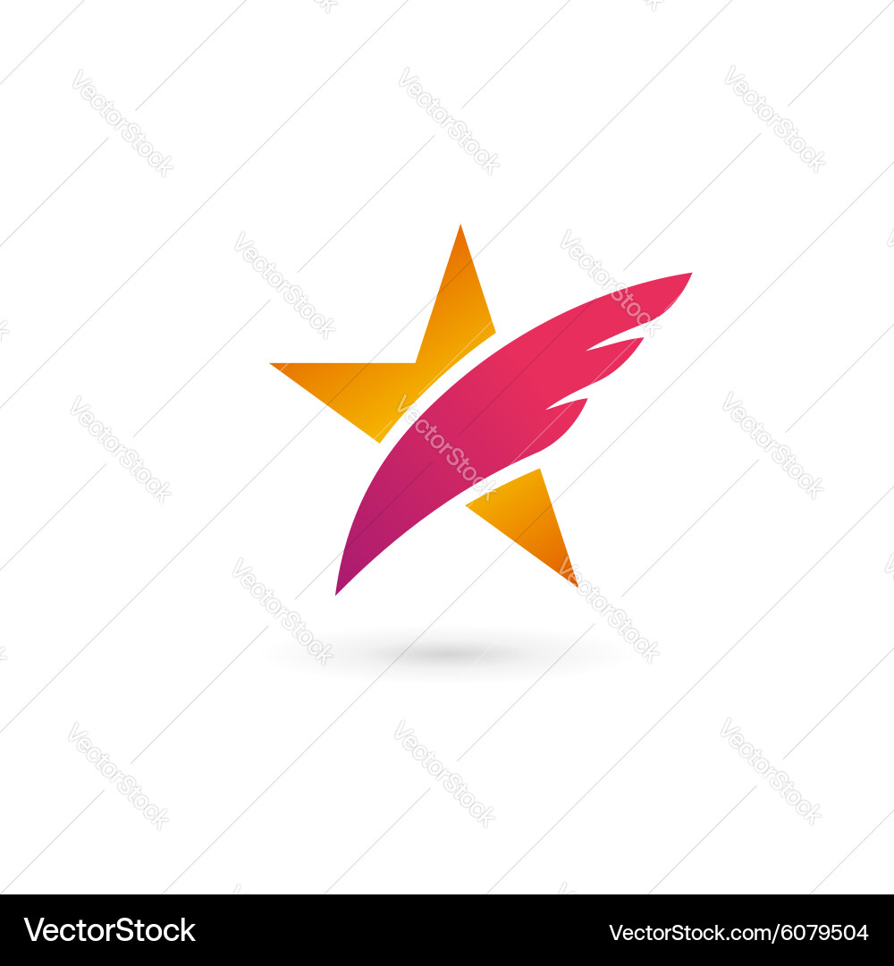 Abstract star wing logo icon design template Vector Image