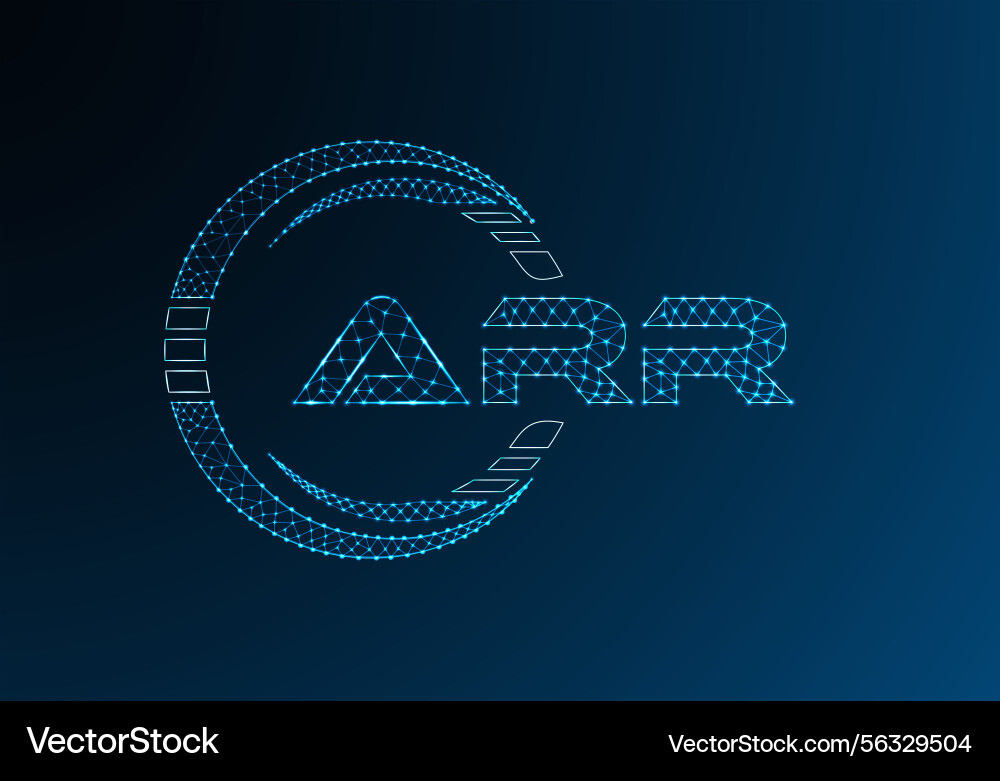 Arr low poly letter logo design lower Royalty Free Vector