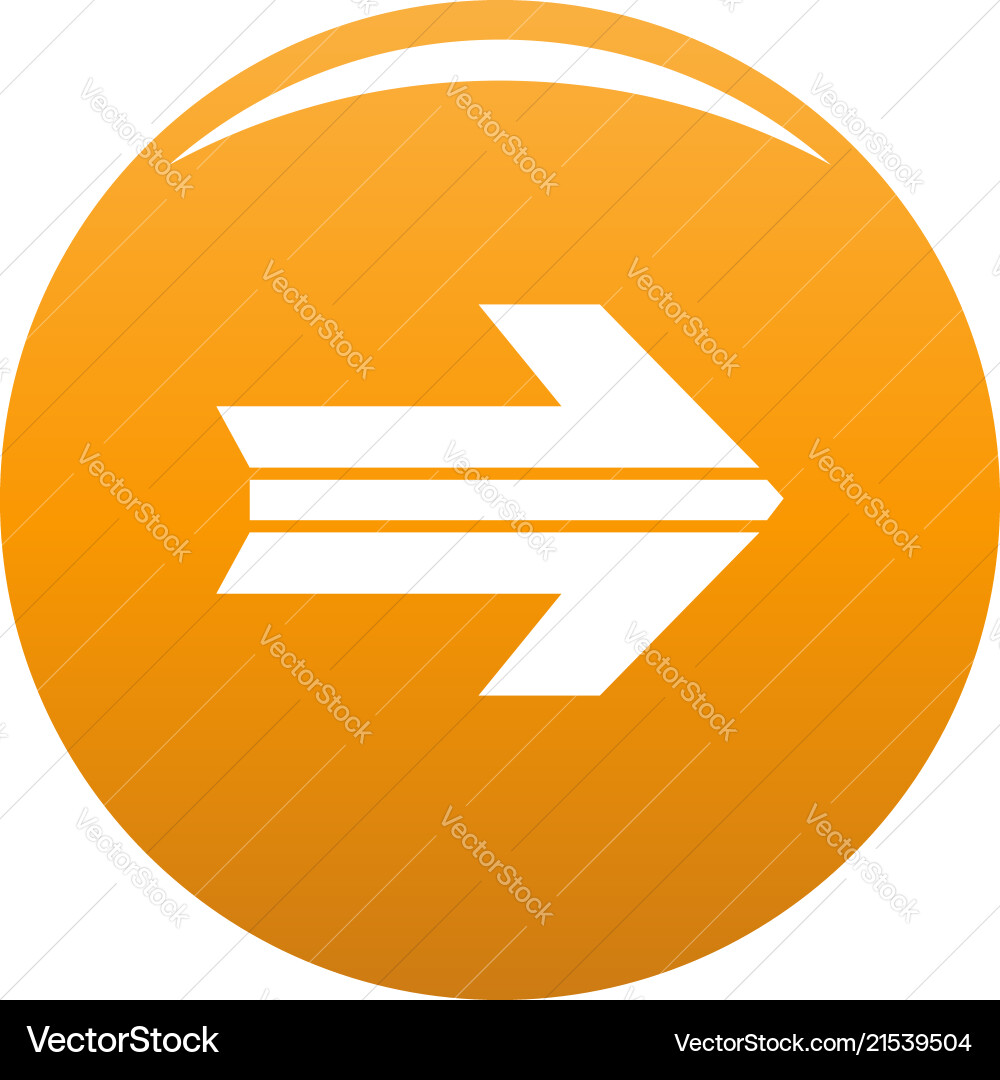 Arrow icon orange Royalty Free Vector Image - VectorStock