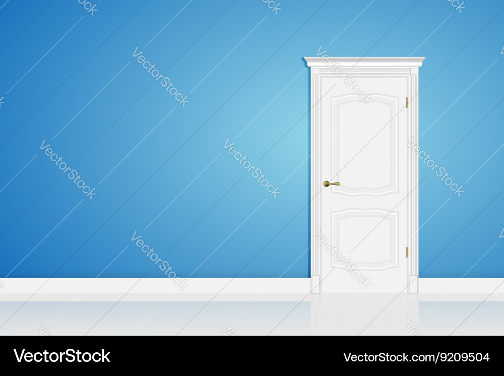 Blue abstract 3d geometrical design door Vector Image
