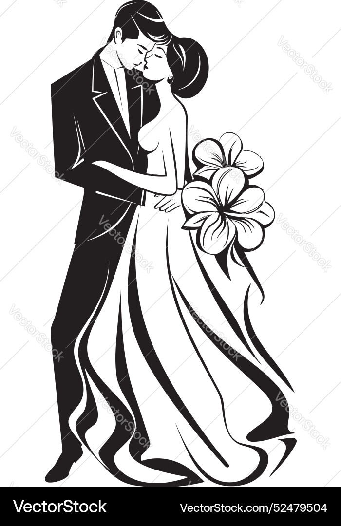 Bridal harmony black logo design everlasting love Vector Image