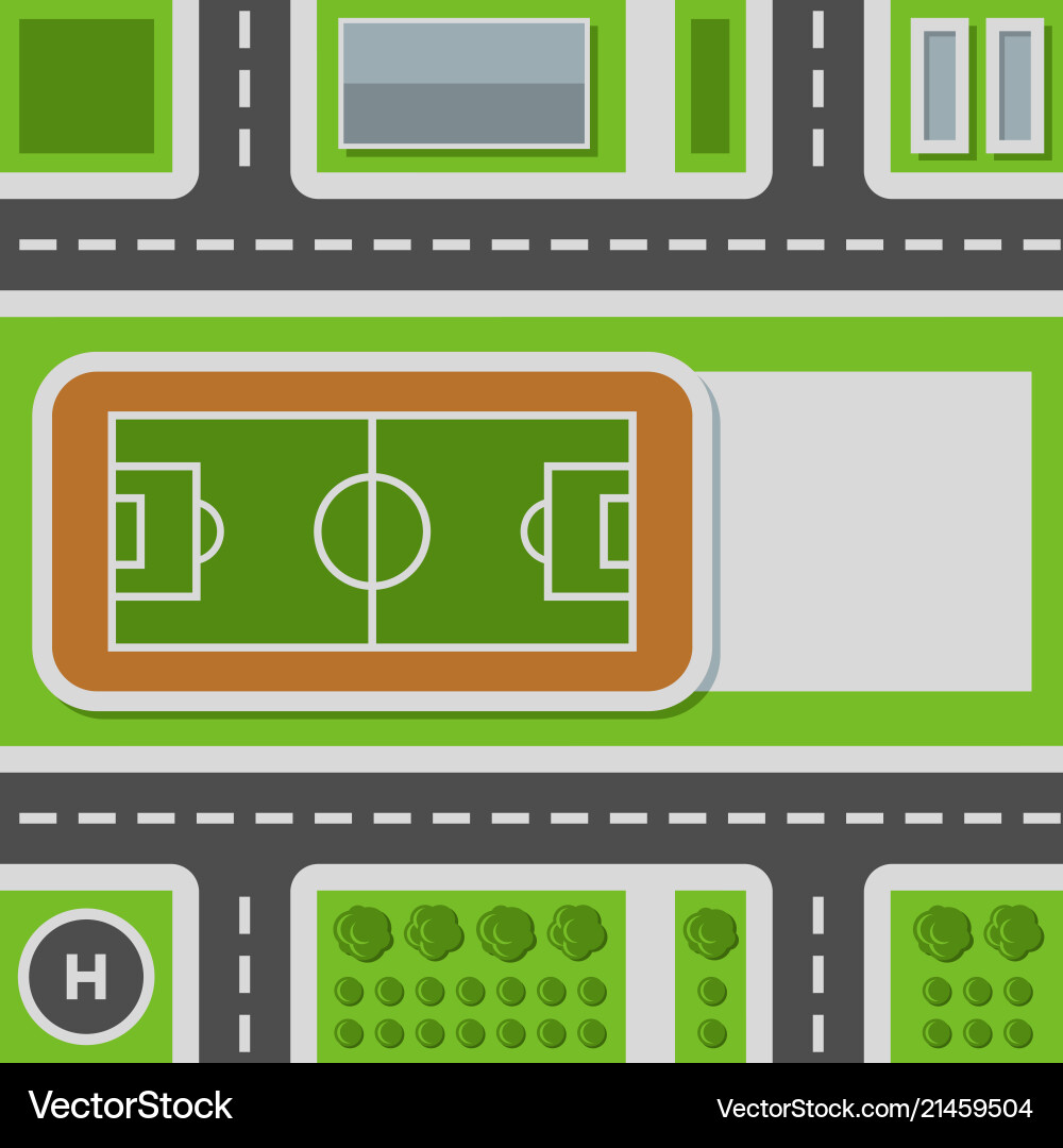 City Top View Town Map Royalty Free Vector Image