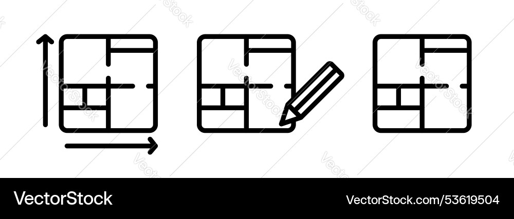 House plan icon set floor design architect Vector Image