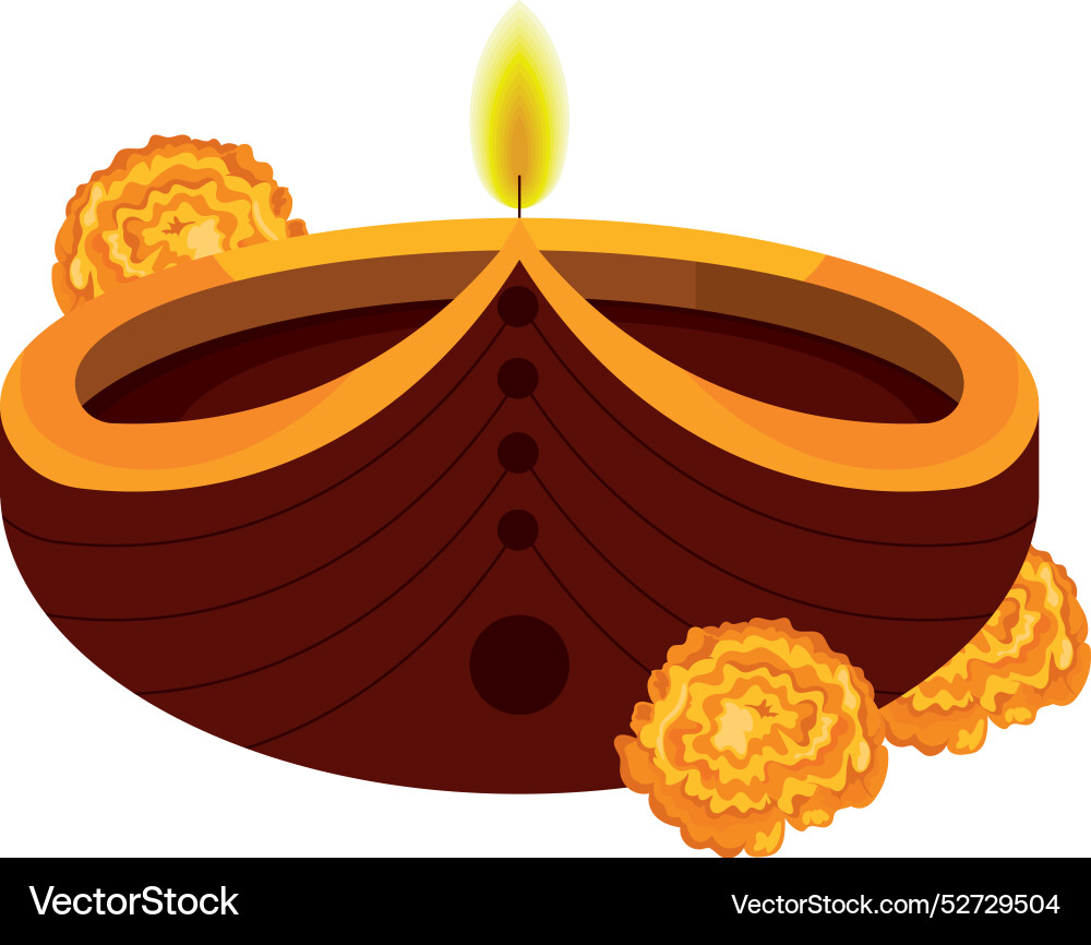 Indian diwali diya lamp Royalty Free Vector Image