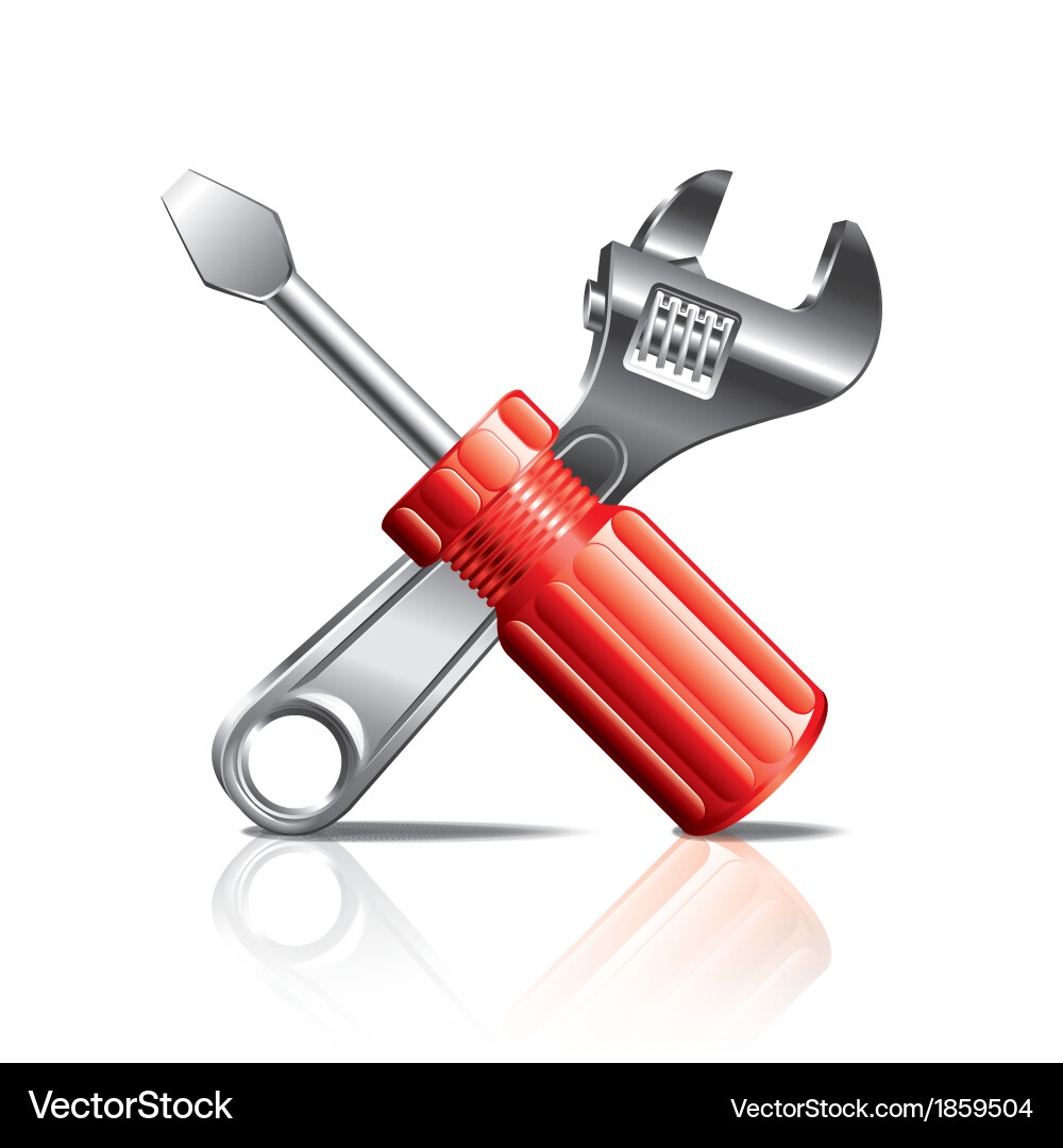 Object screwdriver wrench Royalty Free Vector Image