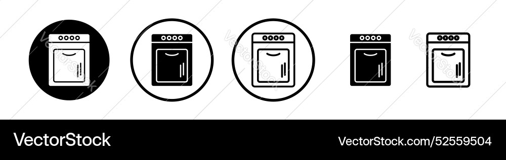 Oven icon set on white background Royalty Free Vector Image