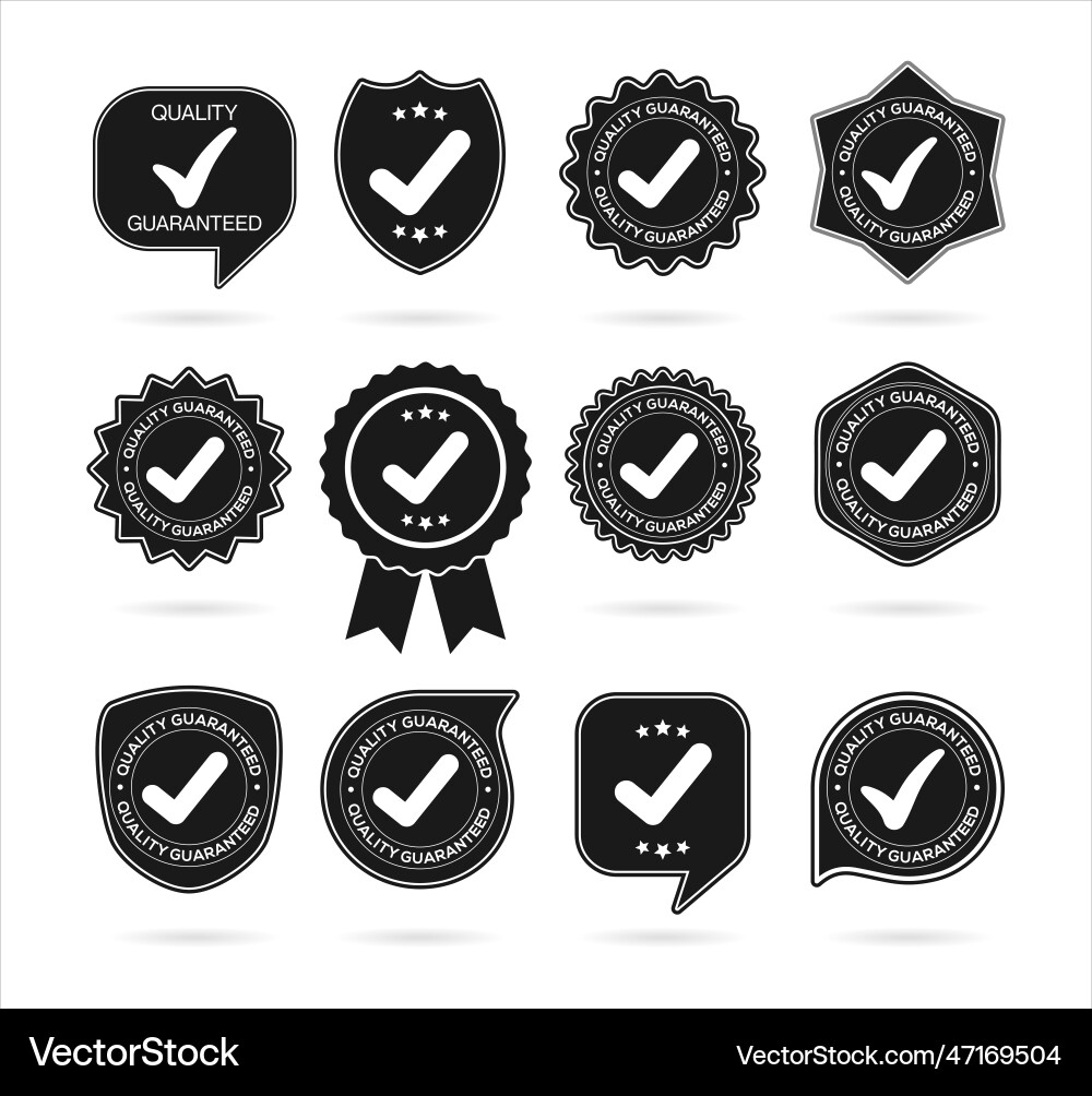 Quality guaranteed seal with check mark Royalty Free Vector