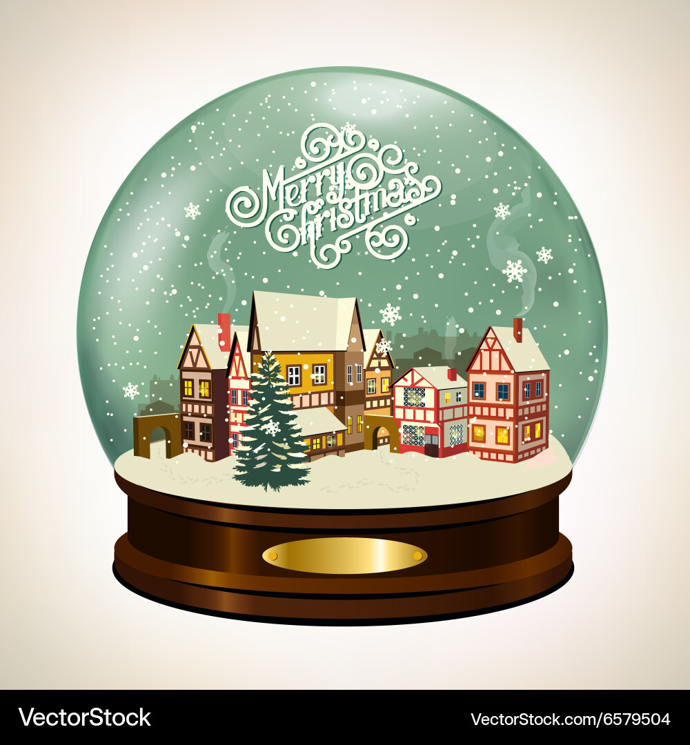 Snow covered little town Royalty Free Vector Image