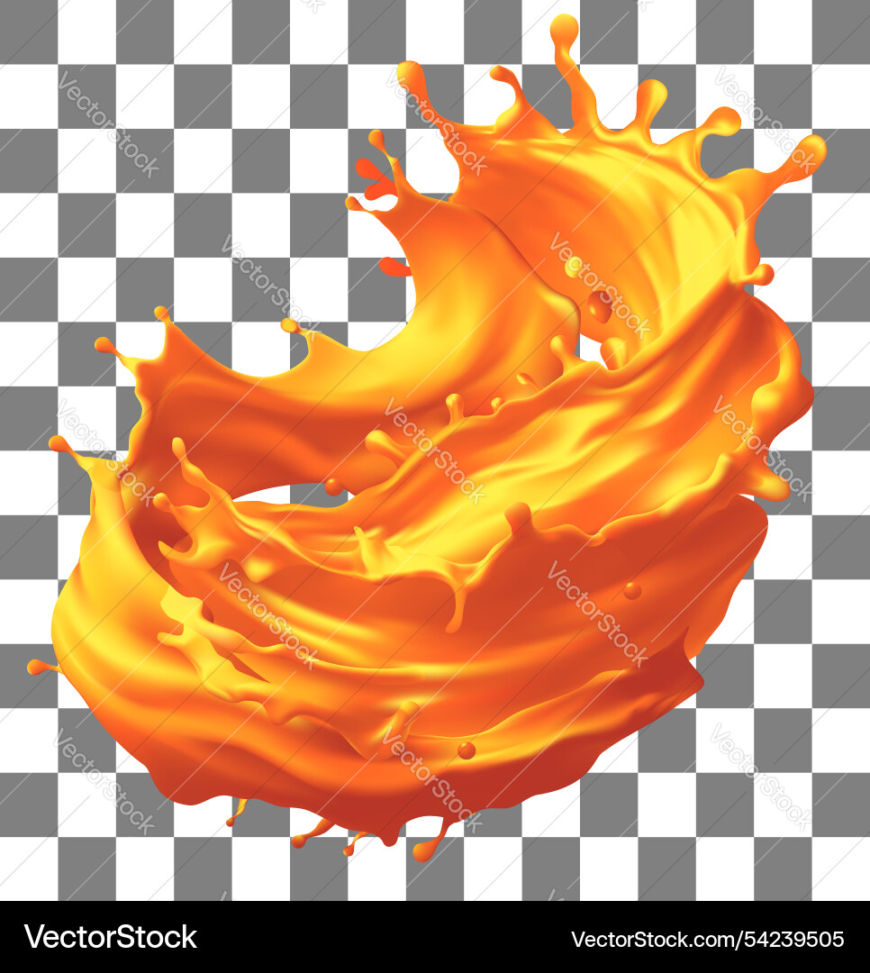 3d realistic oil splash set yellow river flow Vector Image