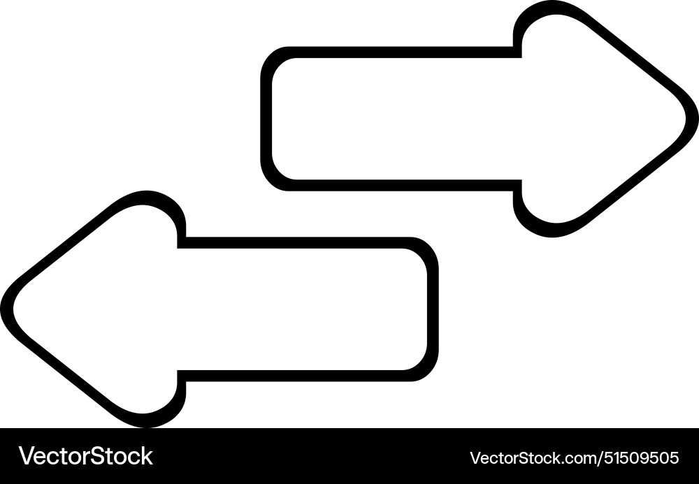 Arrows left right black and white Royalty Free Vector Image