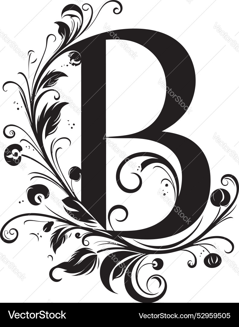 Bespoke harmony tailored letter b font blissful Vector Image