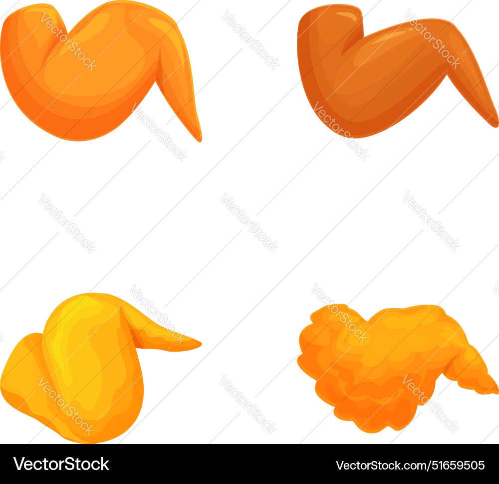 Cartoon chicken wings and drumsticks set Vector Image