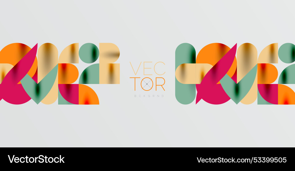 Circles semi squares and round shapes Royalty Free Vector