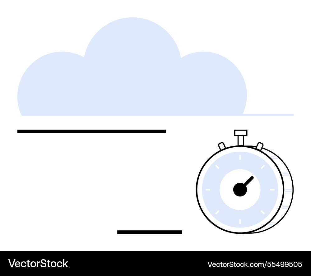 Cloud and stopwatch representing speed time Vector Image