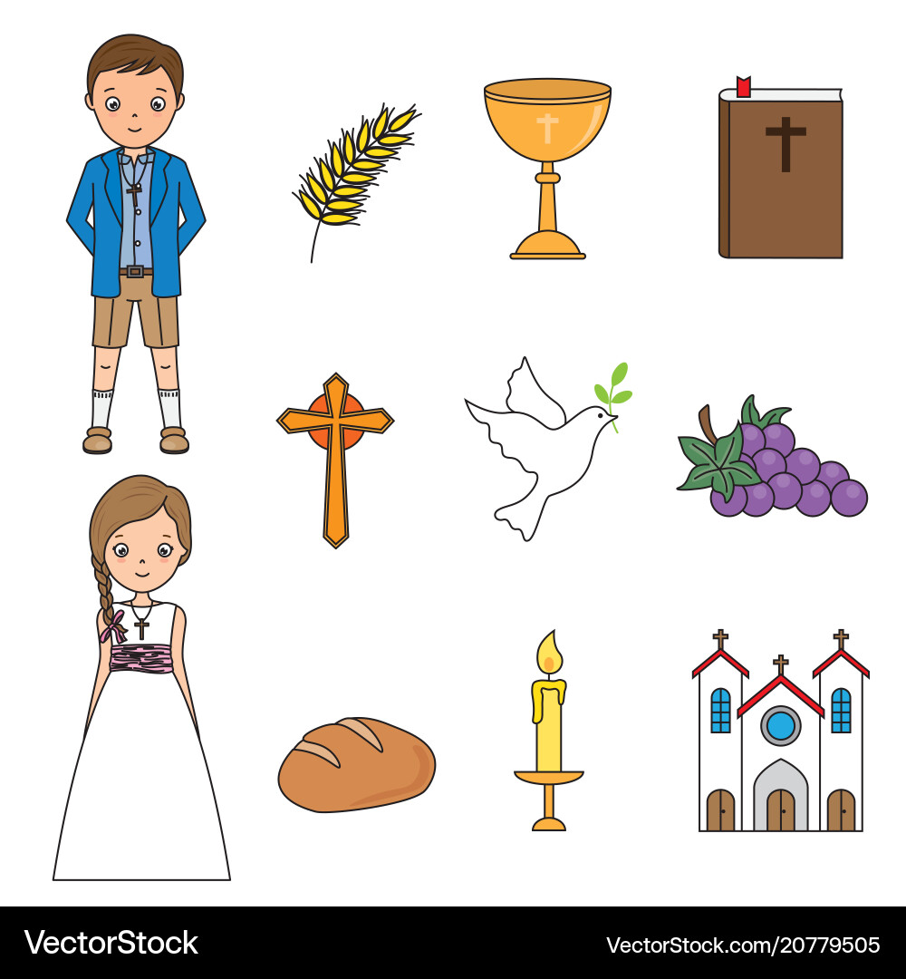 Communion isolated icons Royalty Free Vector Image