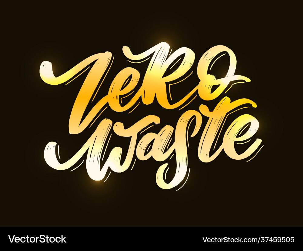 Concept zero waste handwritten text title sign Vector Image