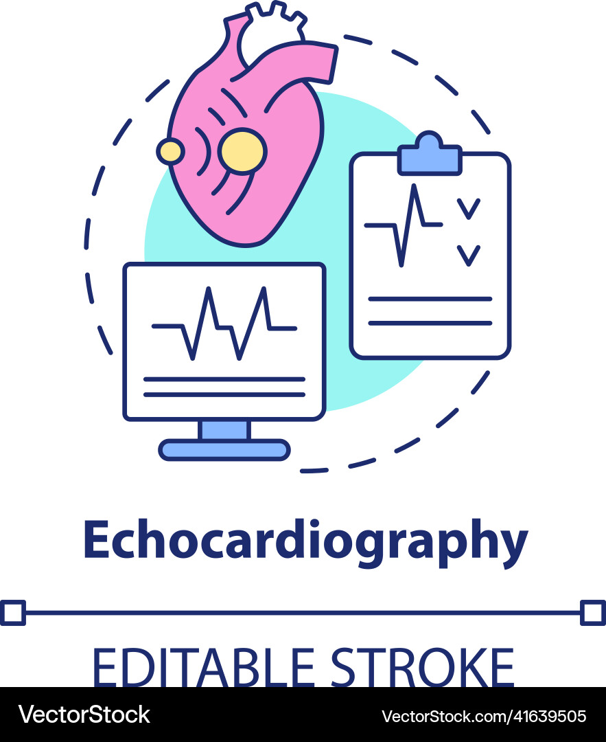 Echocardiography concept icon Royalty Free Vector Image