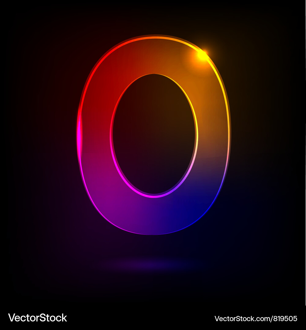 Glowing Zero Digit Royalty Free Vector Image - VectorStock