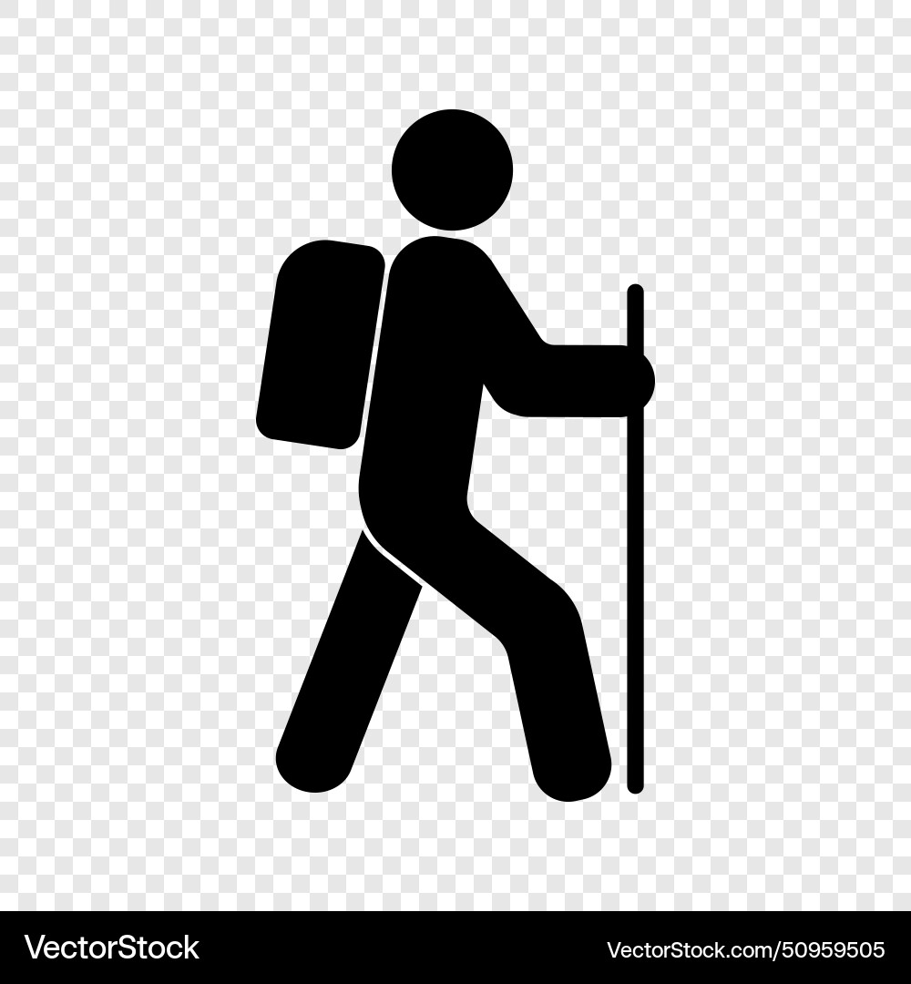 Hiking icon isolated walking Royalty Free Vector Image
