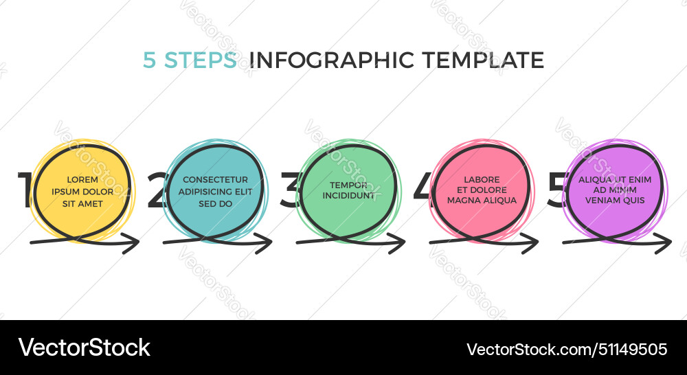 Infographic template with 5 steps Royalty Free Vector Image