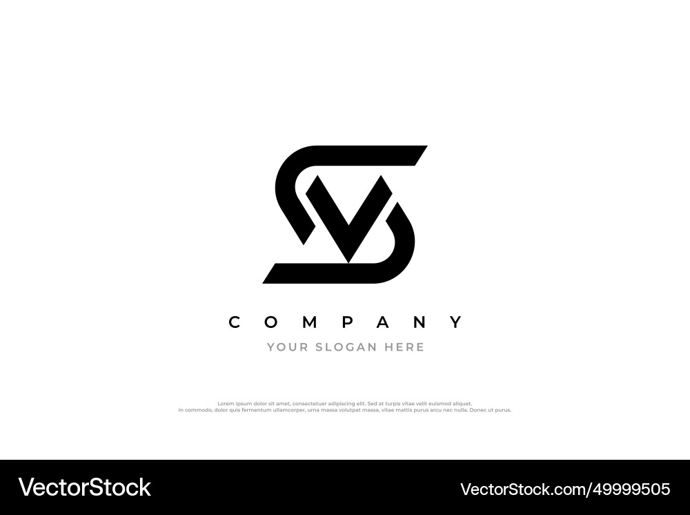 Letter vs logo or sv monogram design Royalty Free Vector