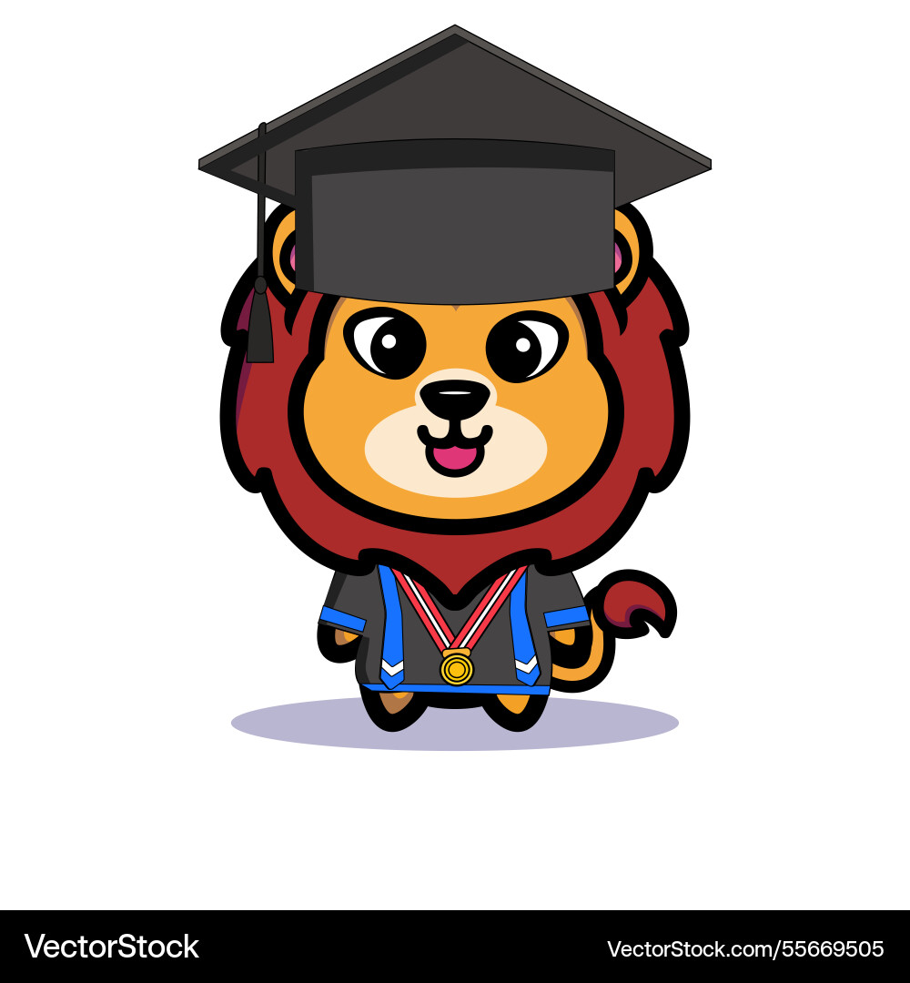 Lion mascot the graduate Royalty Free Vector Image