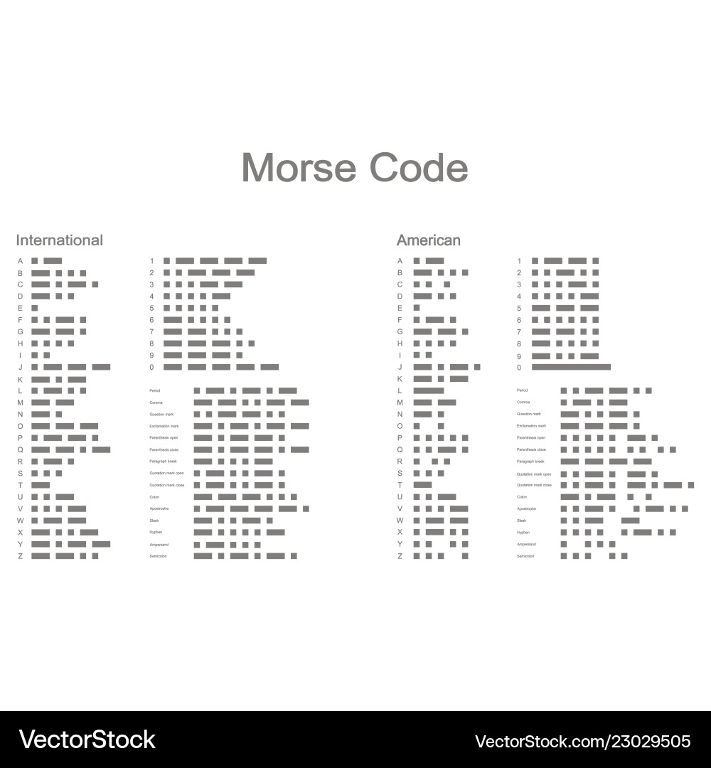 Monochrome icons with international morse code Vector Image