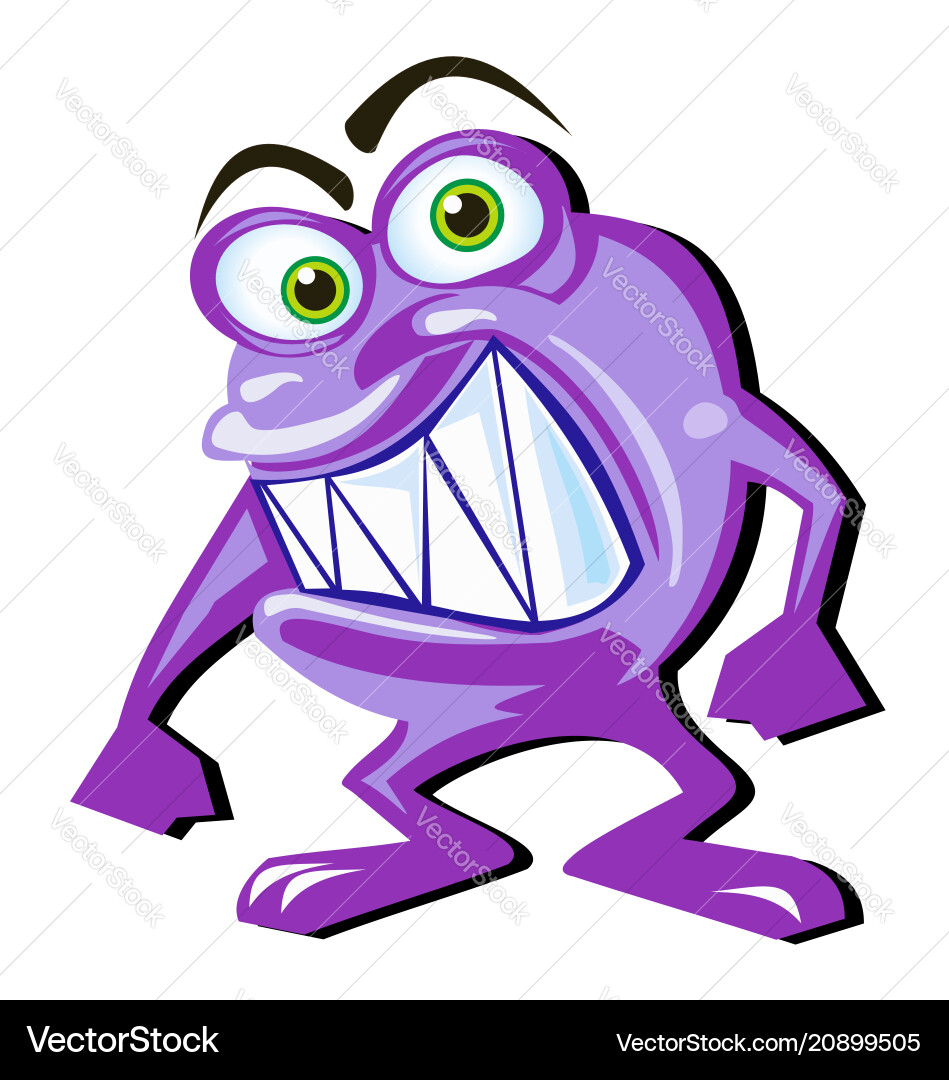 Scary monster isolated on white background flat Vector Image