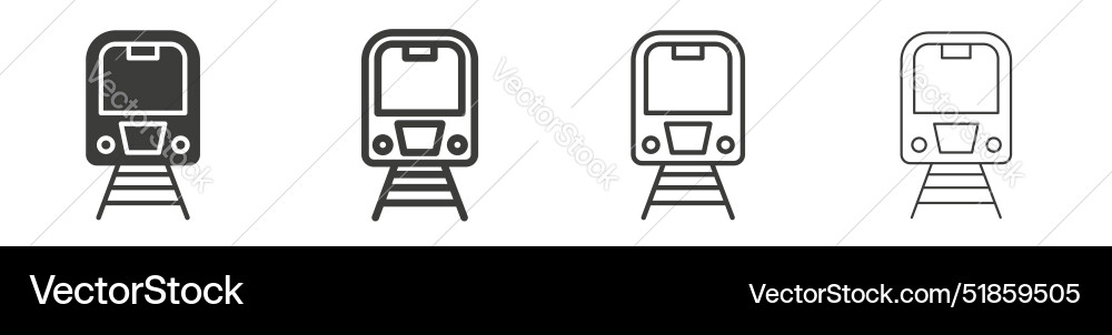 Train icon set underground metro or rail sign Vector Image