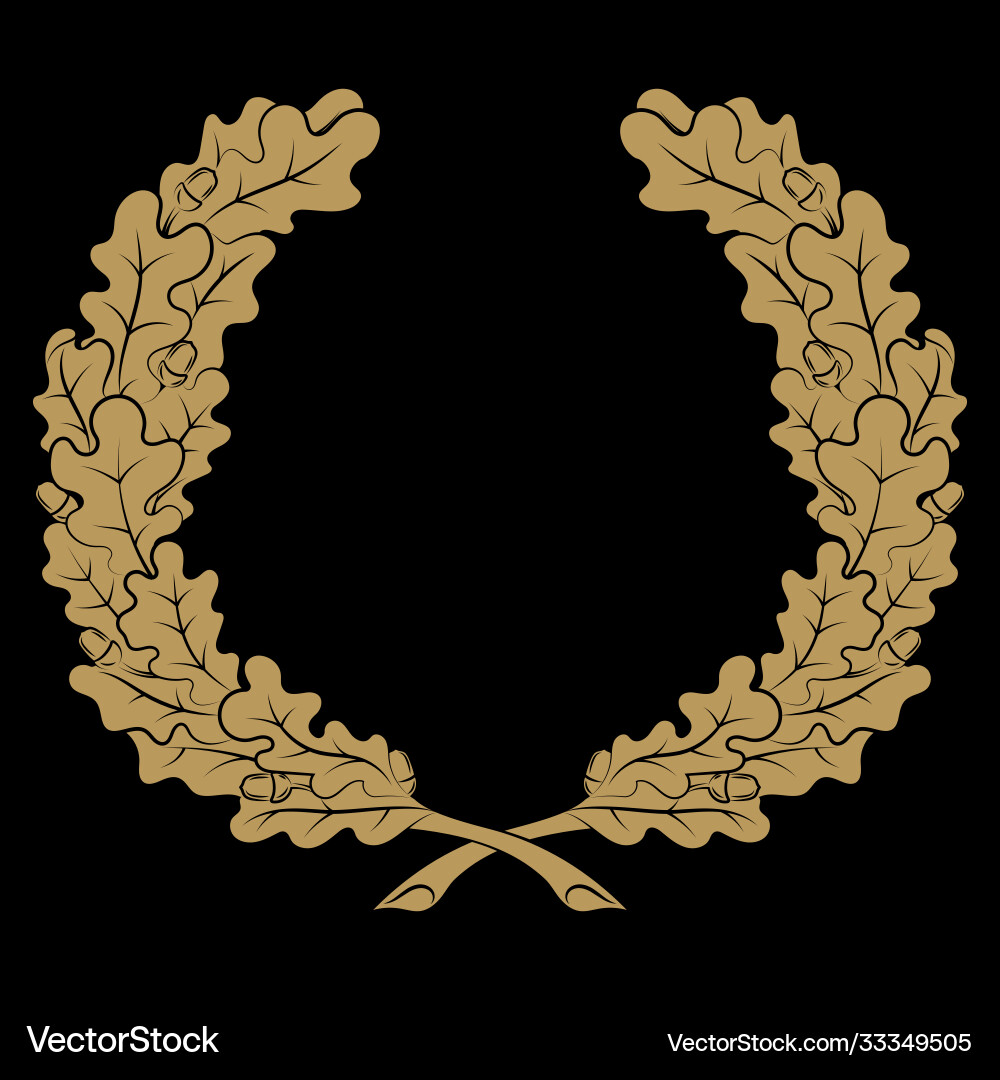 Wreath oak branches vintage Royalty Free Vector Image