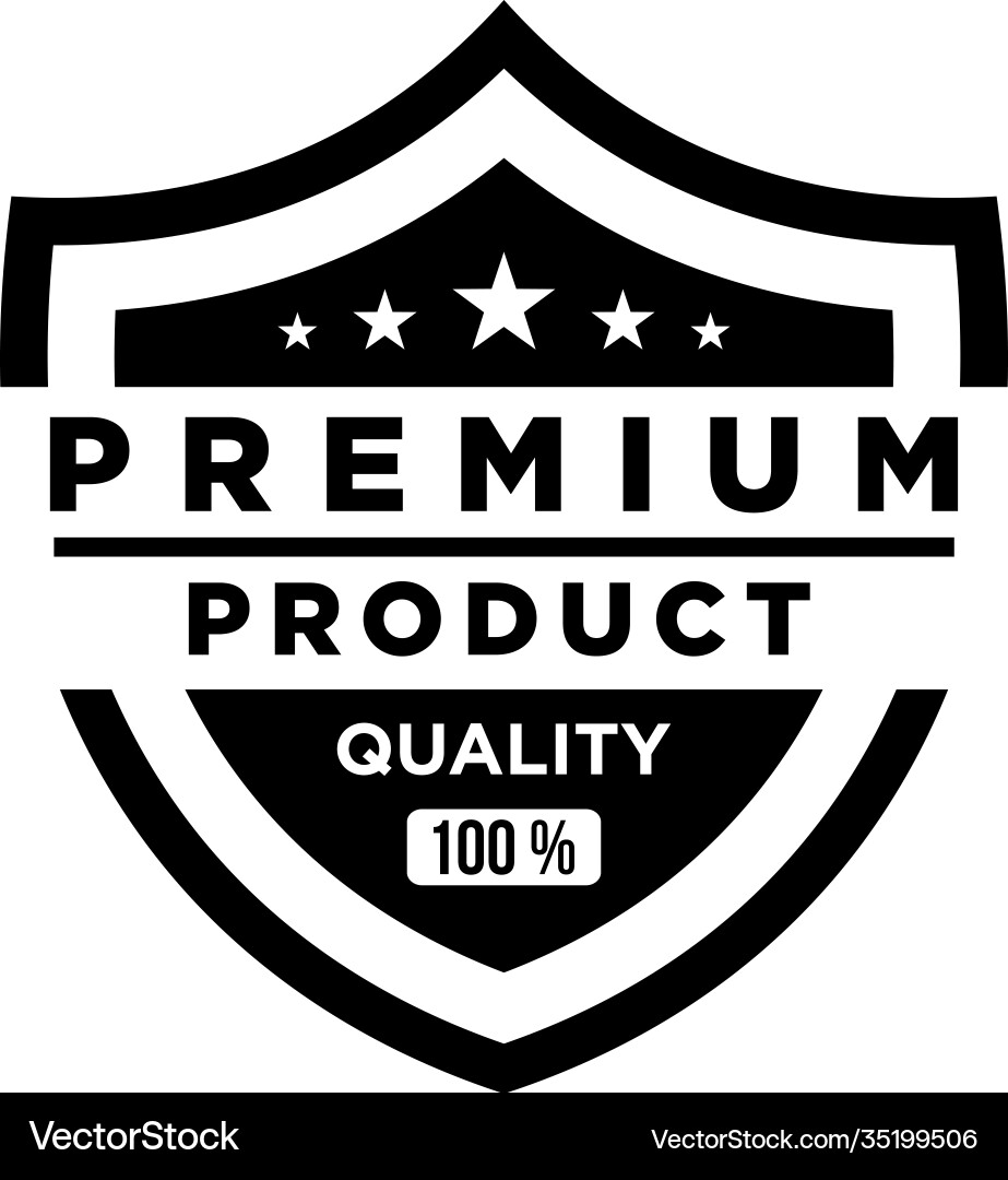 100 premium quality products shield Royalty Free Vector