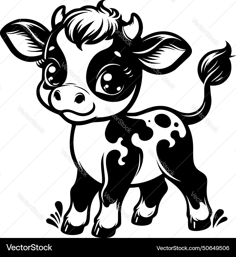 Adorable cartoon calf Royalty Free Vector Image