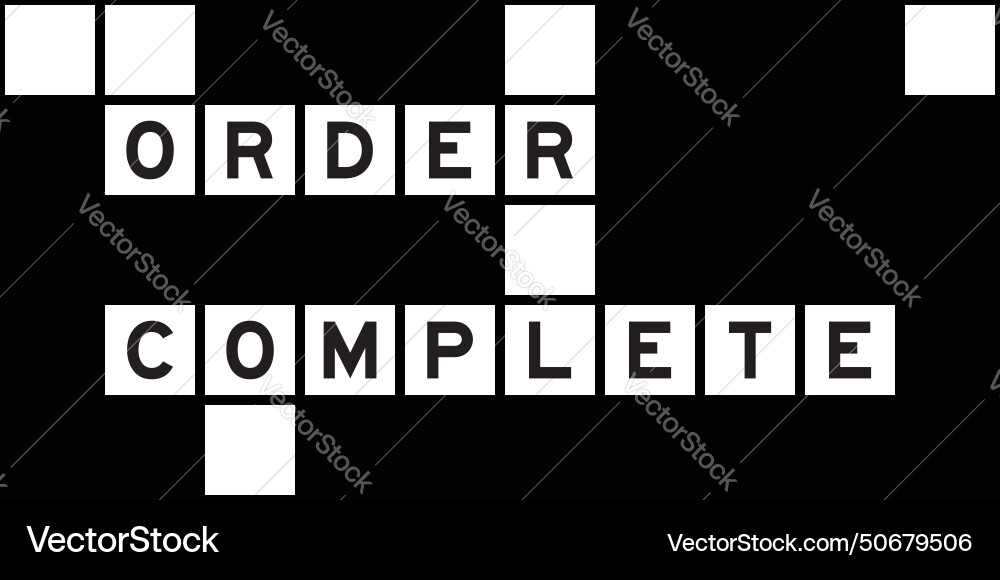 Alphabet letter in word order complete Royalty Free Vector