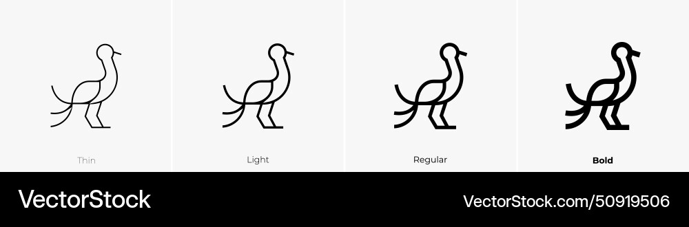 Blue crane icon thin light regular and bold style Vector Image