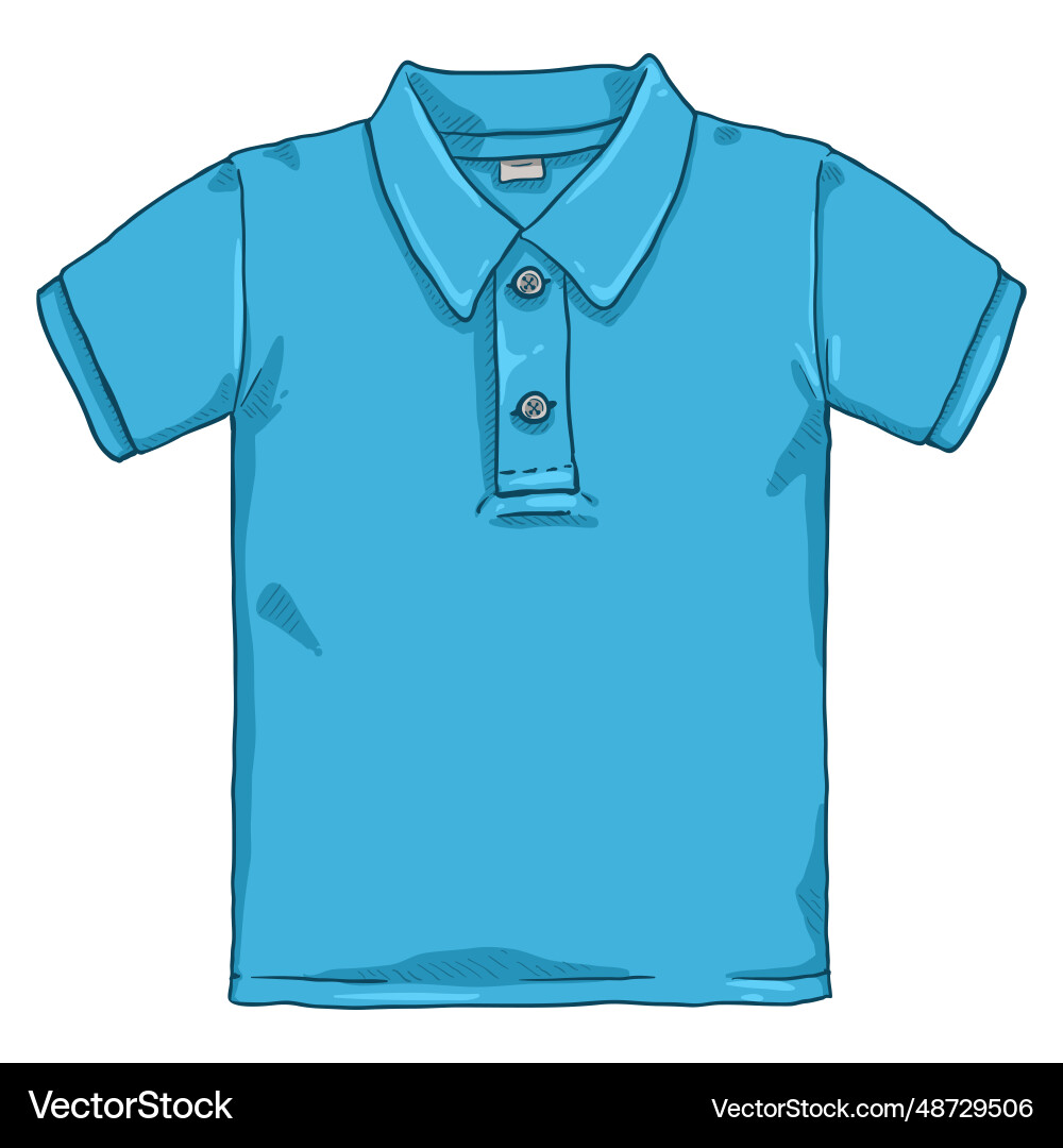 Cartoon blue polo shirt Royalty Free Vector Image