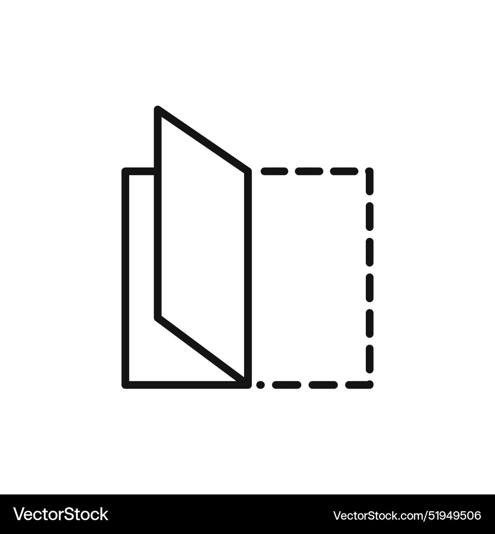 Folded paper logo sign outline Royalty Free Vector Image