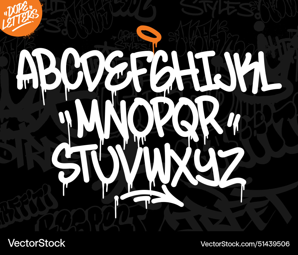 Graffiti alphabet Royalty Free Vector Image - VectorStock