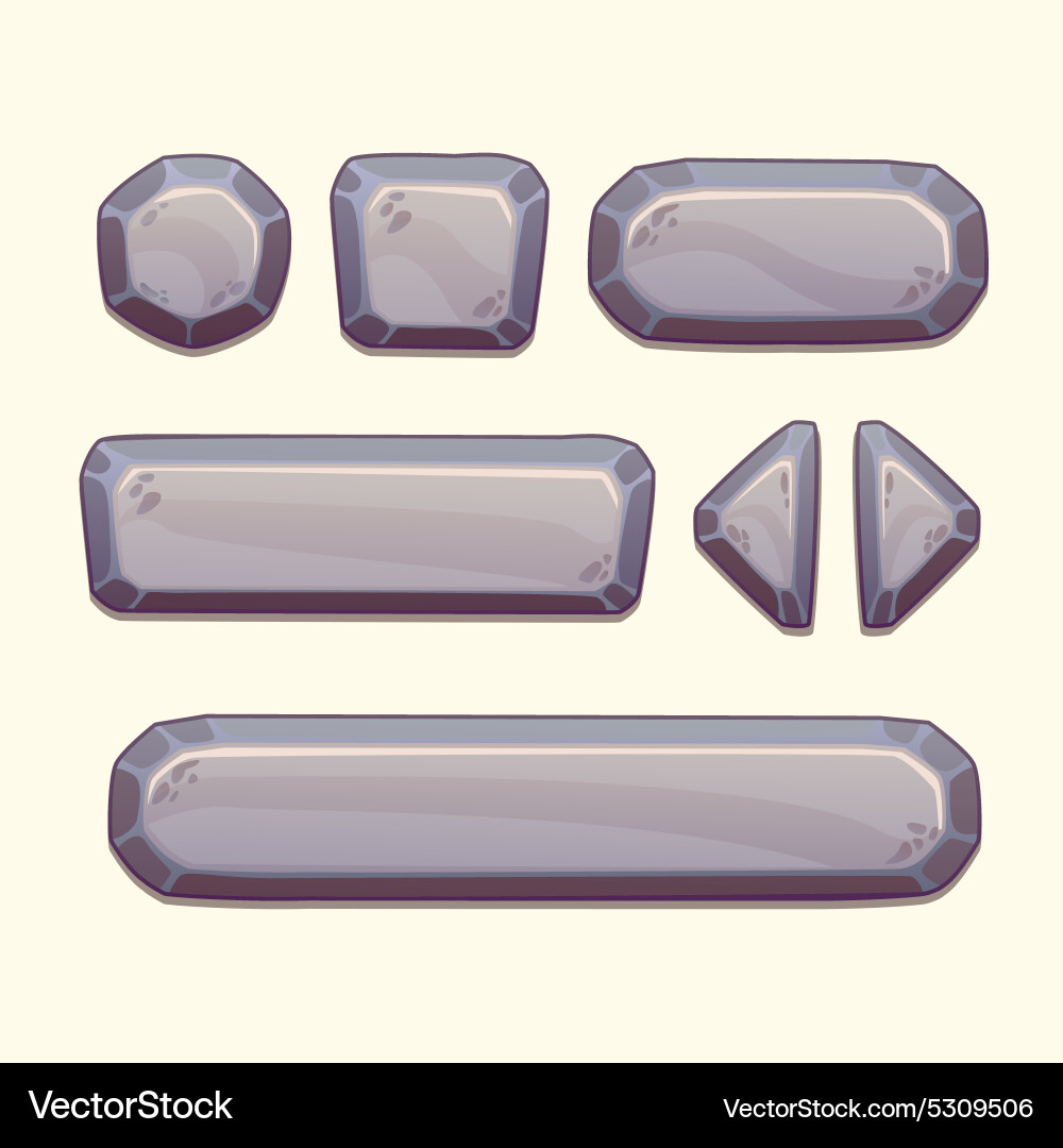 Gray stone buttons Royalty Free Vector Image - VectorStock