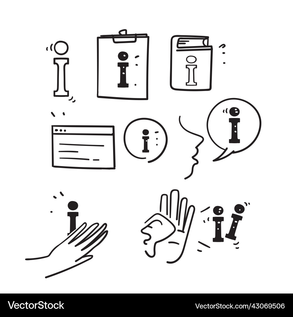 Hand drawn doodle information and help desk Vector Image