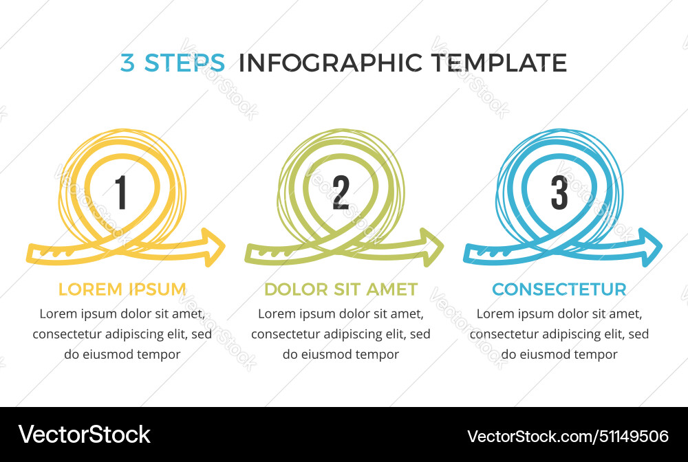 Hand drawn infographics - 3 elements Royalty Free Vector