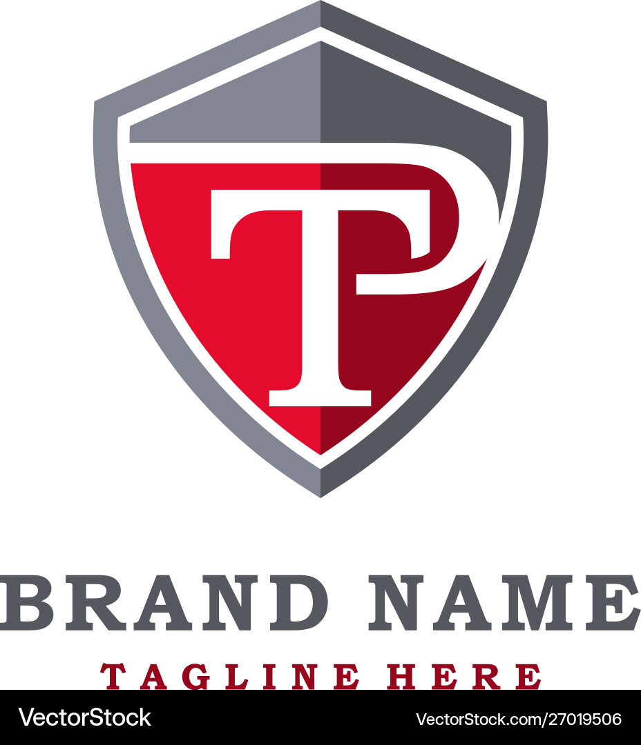 Initial shield logo tp Royalty Free Vector Image