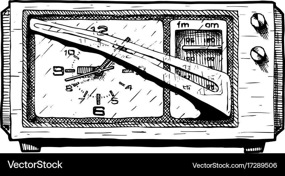 Radio clock Royalty Free Vector Image - VectorStock